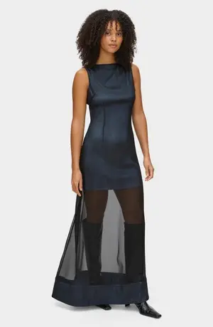 ALIGNE Amalie Sheer Silk-blend Maxi Dress