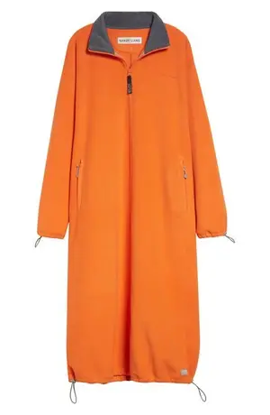 Sandy Liang Sloan Long-sleeve Fleece Half-zip Midi Dress