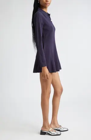 Sandy Liang Chupa Long Sleeve Polo Sweater Dress
