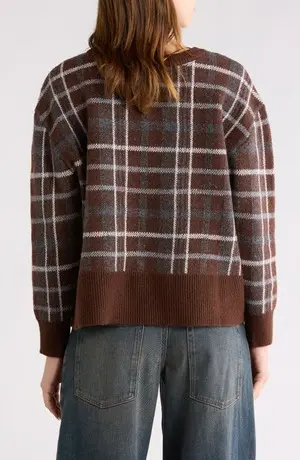 PACSUN Plaid Sweater - Brown Plaid