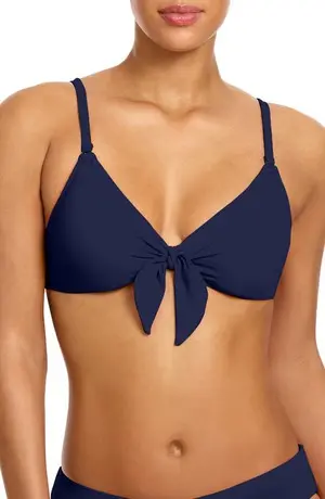 Robin Piccone Ava Underwire Triangle Bikini Top - Navy