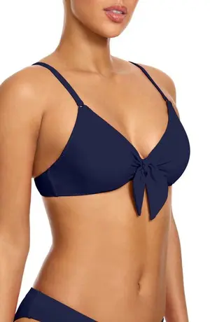 Robin Piccone Ava Underwire Triangle Bikini Top - Navy