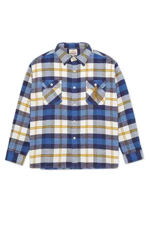 FORTELA Mescal Flannel Overshirt - Blue