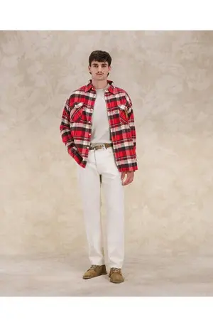 FORTELA Mescal Flannel Overshirt - Red