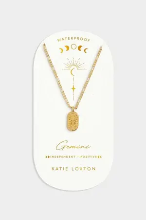 KATIE LOXTON Waterproof Gemini Zodiac Necklace - Gold