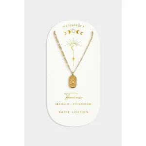 KATIE LOXTON Waterproof Taurus Zodiac Pendant Necklace - Gold