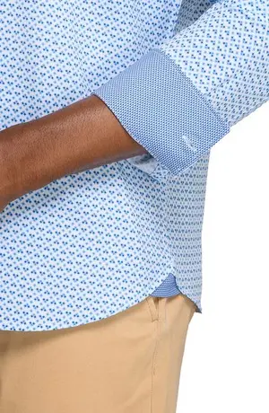 CON.STRUCT Square Geo Woven Long Sleeve Basic - White/blue