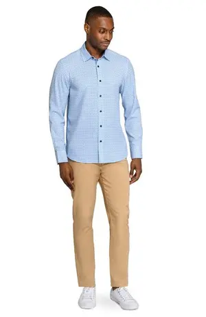 CON.STRUCT Square Geo Woven Long Sleeve Basic - White/blue