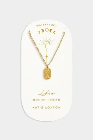 KATIE LOXTON Libra Zodiac Pendant Necklace - Gold