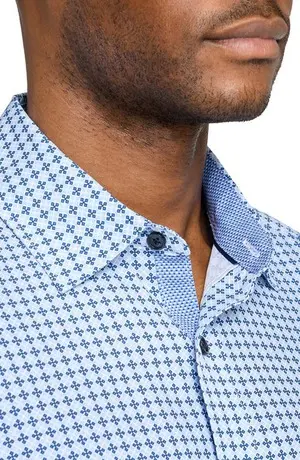 CON.STRUCT Diamond Geo Woven Long Sleeve Basic - White/blue