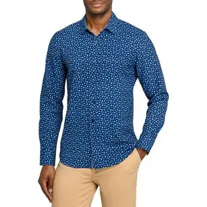 CON.STRUCT Falling Leaves Woven Long Sleeve Basic - Navy/white
