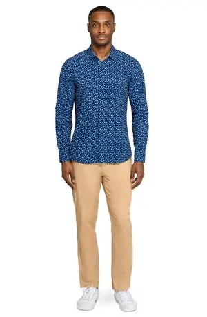 CON.STRUCT Falling Leaves Woven Long Sleeve Basic - Navy/white
