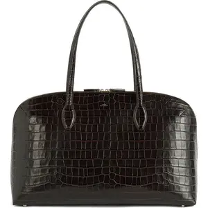 TOTEME Leather Day Tote - Dark Chocolate