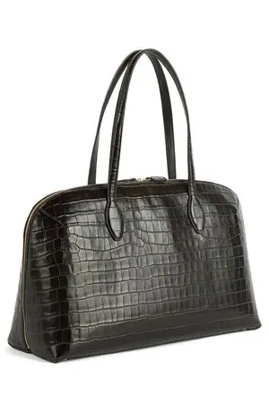TOTEME Leather Day Tote - Dark Chocolate