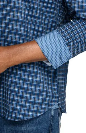CON.STRUCT Plaid Woven Long Sleeve Basic - Navy/black