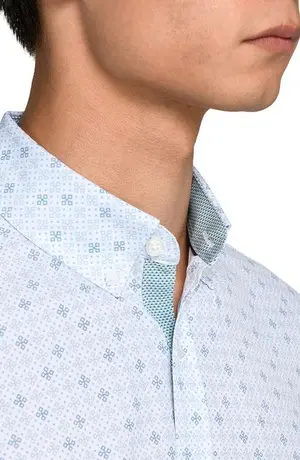 CON.STRUCT Quadruple Diamond Woven Short Sleeve Basic - White/green