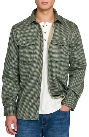 CON.STRUCT Houndstooth Shirt Jacket - Olive