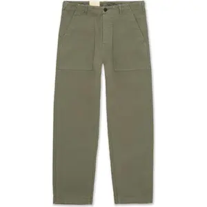 FORTELA Herringbone Cotton Fatigue Trousers - Green