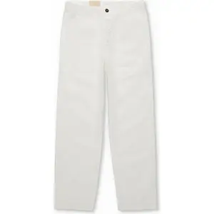 FORTELA Herringbone Cotton Fatigue Trousers - White