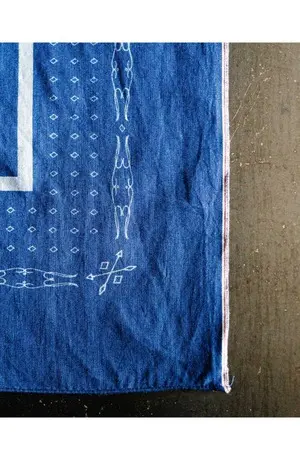 FORTELA Printed Logo Cotton Bandana - Indaco
