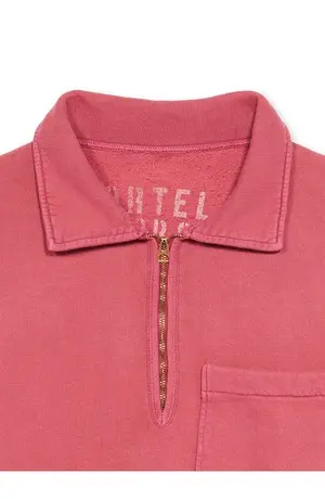 FORTELA Yale Fleece Quarter Zip Sweatshirt - Ruby