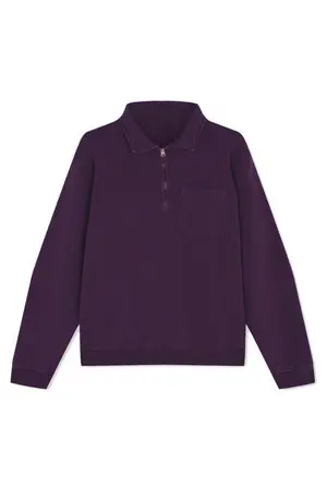 FORTELA Yale Fleece Quarter Zip Sweatshirt - Violet