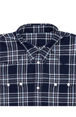 FORTELA Smith Texan Shirt - Dark Blue Check