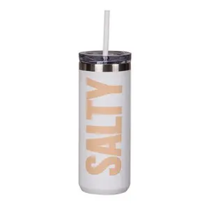 TOTALEE GIFT Salty Tumbler W/ Straw Metal 18 Oz - White