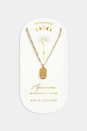 KATIE LOXTON Plated Zodiac Pendant Necklace - Gold