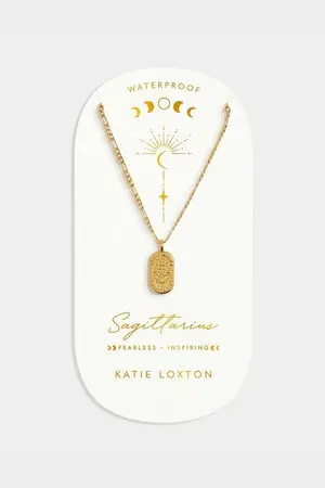 KATIE LOXTON Waterproof Sagittarius Zodiac Pendant Necklace - Gold