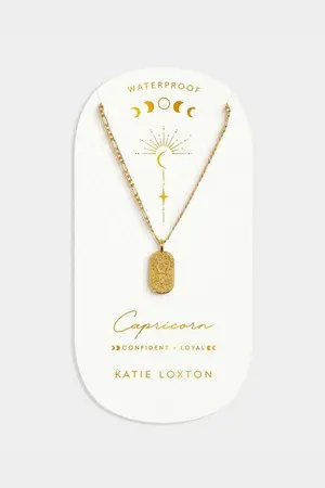 KATIE LOXTON Plated Capricorn Zodiac Pendant Necklace - Gold