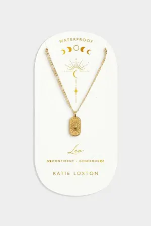 KATIE LOXTON Leo Zodiac Pendant Necklace - Gold