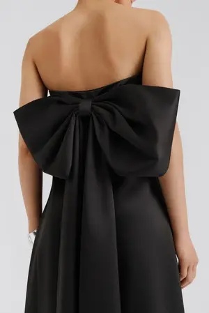 MALINA Elmina Maxi Dress With Oversized Bow Detail - Black