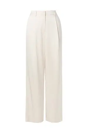 MALINA Wide-leg Satin Pants - Vanilla
