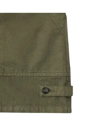 FORTELA Herringbone Cotton Fatigue Shorts - Green
