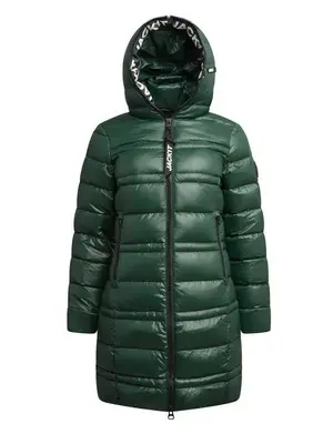 JACK1T R4d Tramline Hooded Puffer Coat - Emerald/black