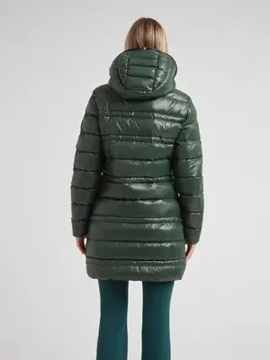 JACK1T R4d Tramline Hooded Puffer Coat - Emerald/black