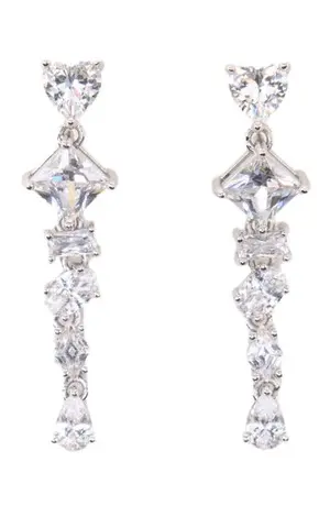 MAJE Rhinestone Heart Drop Earrings