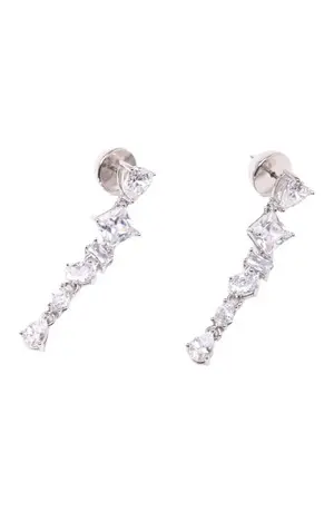Maje Rhinestone Heart Drop Earrings
