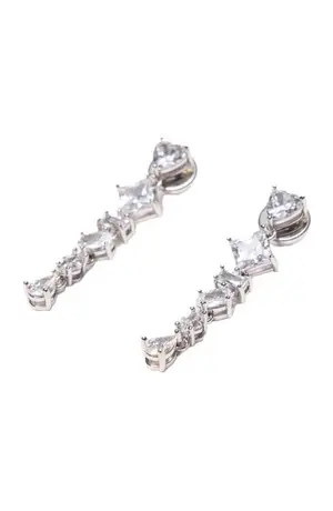 Maje Rhinestone Heart Drop Earrings