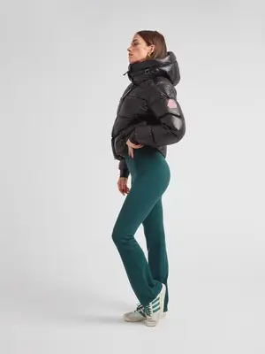 JACK1T Ez Boxed Hooded Cropped Puffer Coat - Black/stone