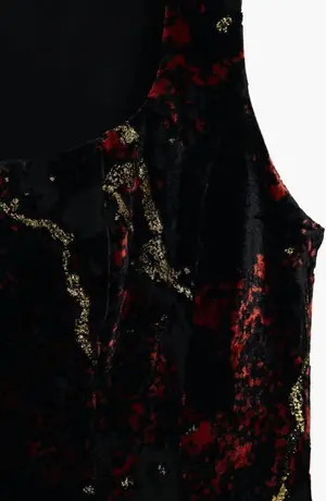 Desigual Metallic Sleeveless Velvet Dress