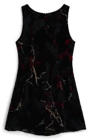 Desigual Metallic Sleeveless Velvet Dress