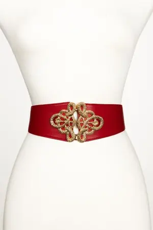 RAINA BELTS Christian Corset Leather Belt - Red