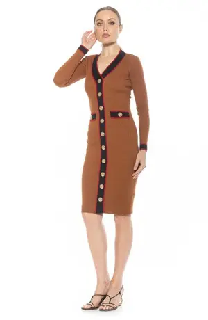 ALEXIA ADMOR Janet Knit Dress - Camel