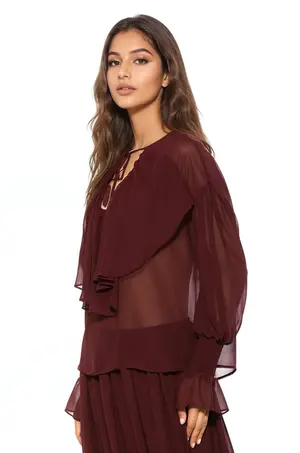 ALEXIA ADMOR Serelise Blouse - Burgundy