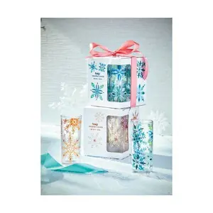 TAG Alpine Glow Snowflake Drinkware Glass Set Of Four