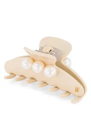 Alexandre De Paris Pearl Claw Clip - Beige