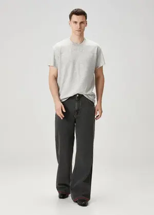 PCFG Cotton Tshirt With Emboss Print - Grey