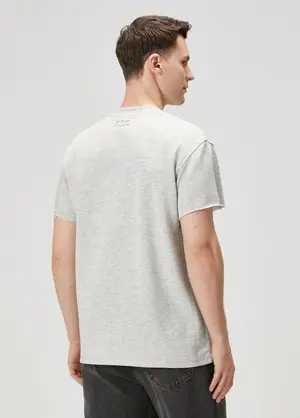 PCFG Cotton Tshirt With Emboss Print - Grey